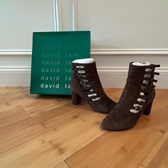 David Tate | Shoes | David Tate Chocolate Heeled Boots With Strap ...